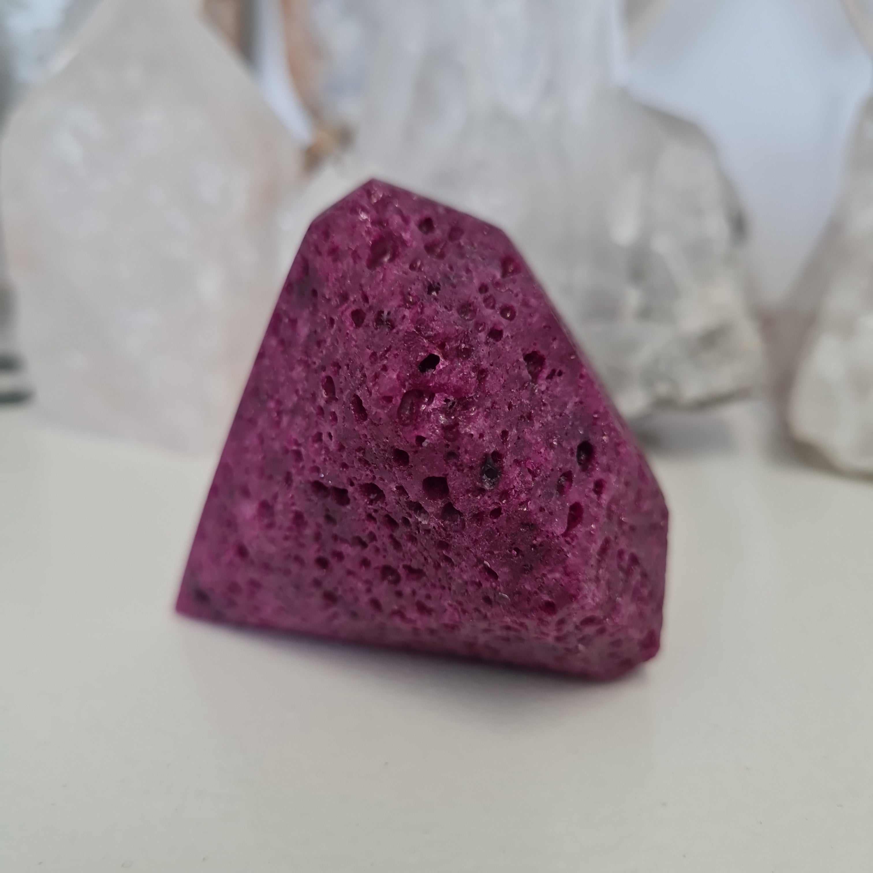 Honeycomb Ruby Faceted Diamond – Bay Crystals