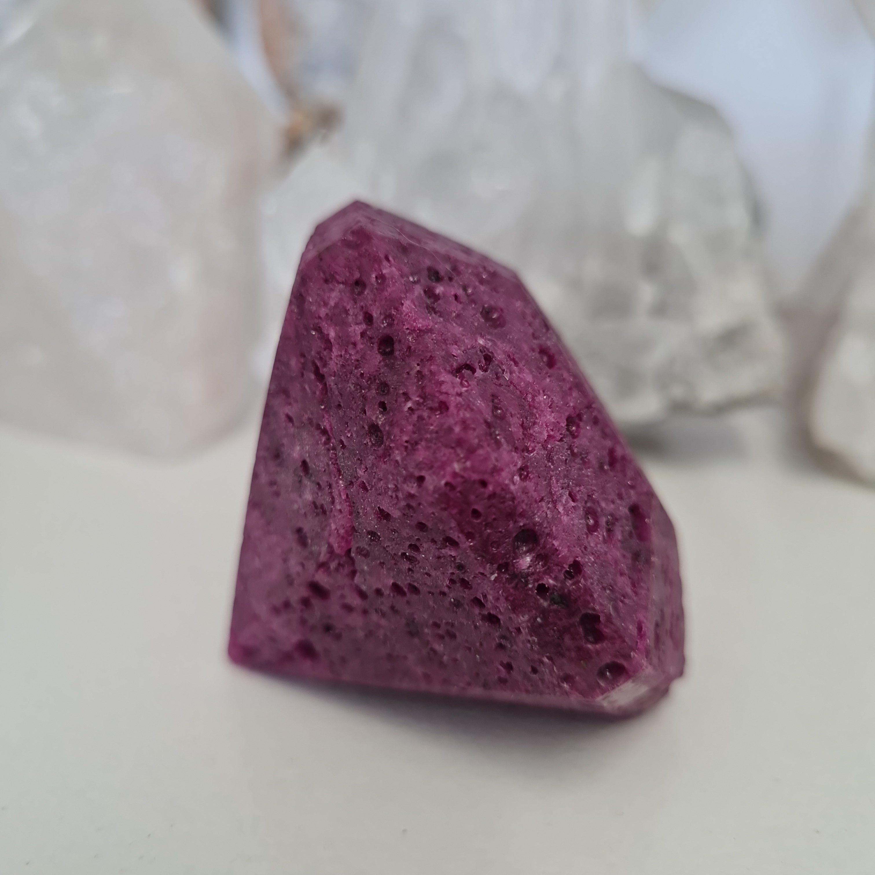 Honeycomb Ruby Faceted Diamond – Bay Crystals