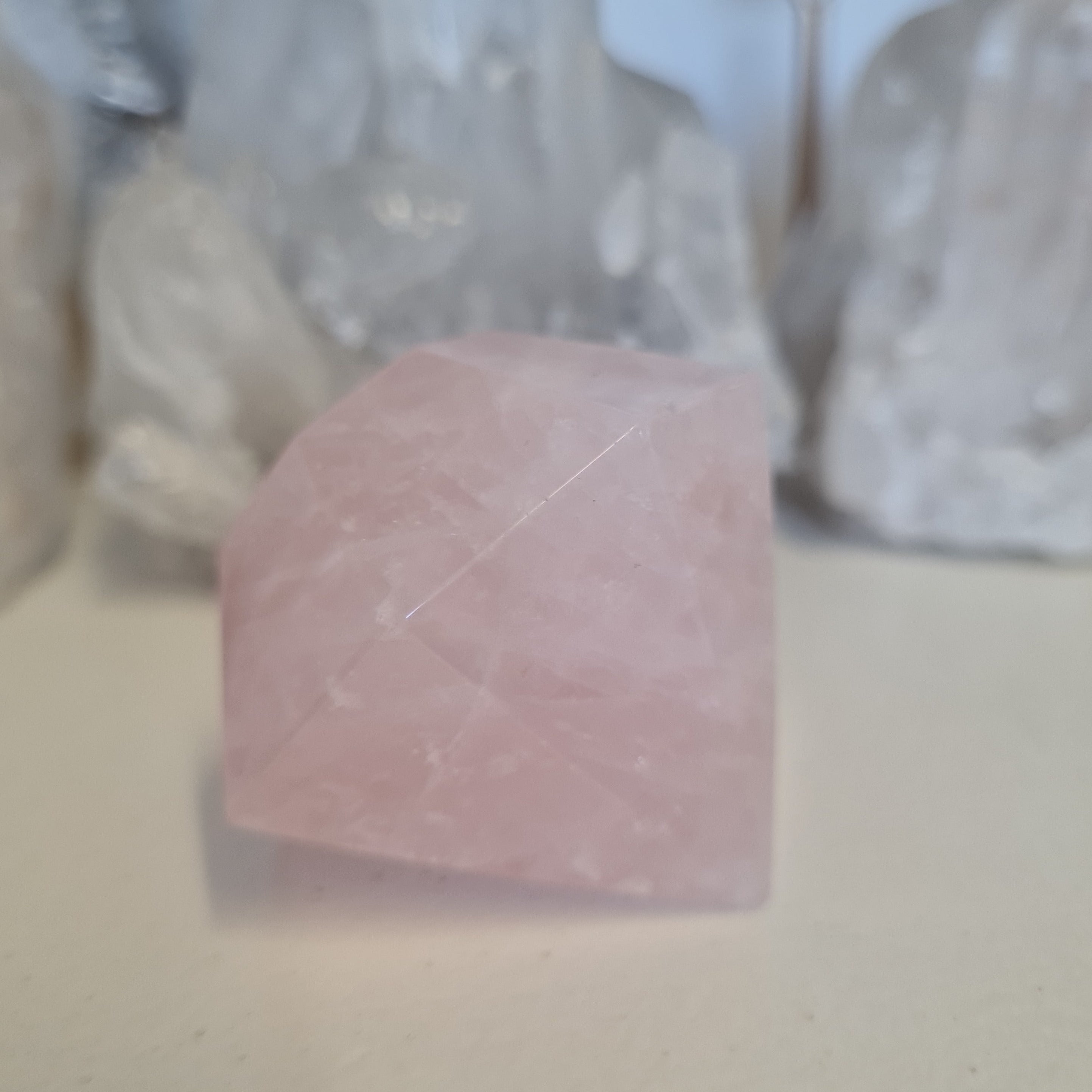 Rose Quartz Faceted Diamond – Bay Crystals