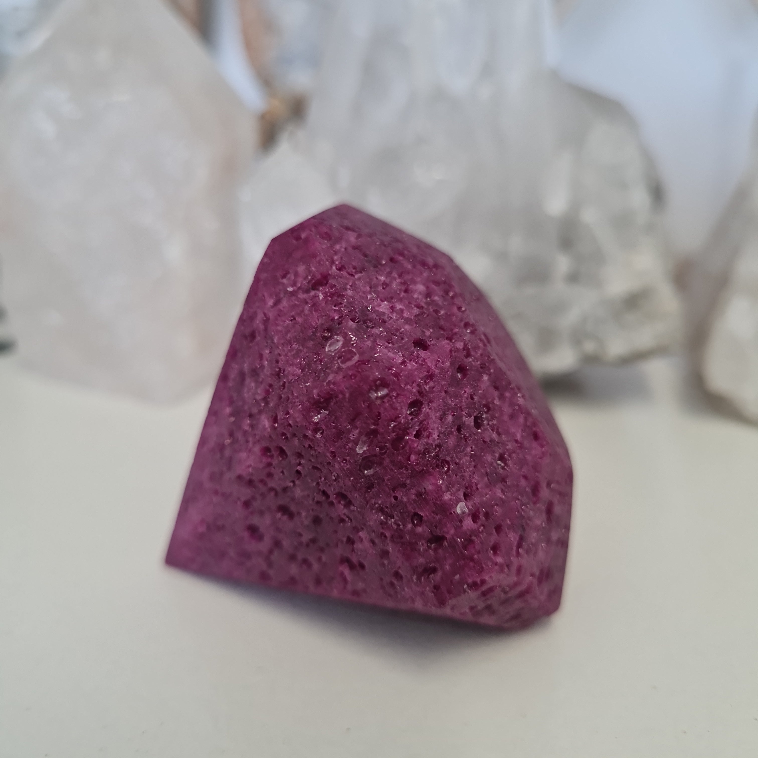 Honeycomb Ruby Faceted Diamond – Bay Crystals