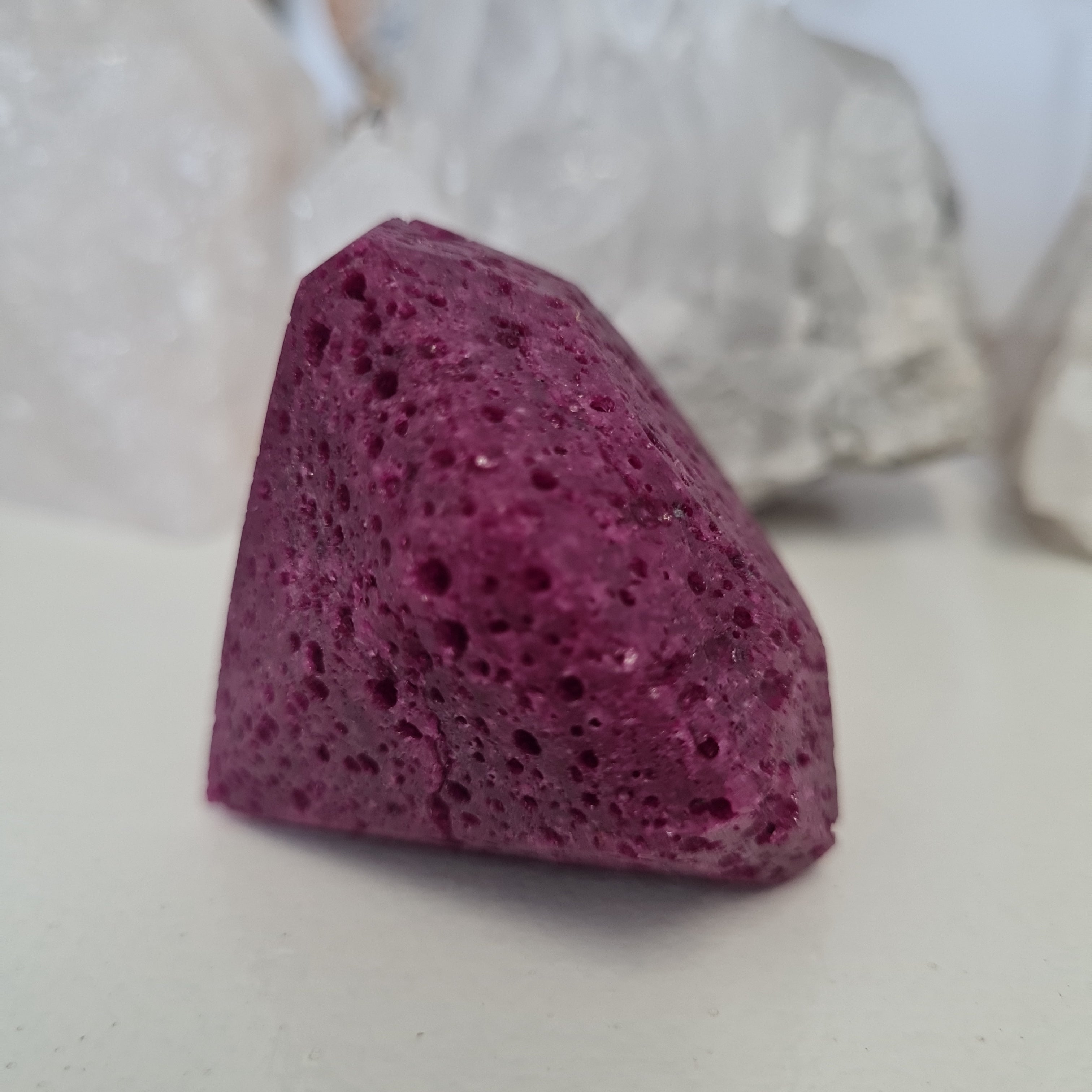 Honeycomb Ruby Faceted Diamond – Bay Crystals