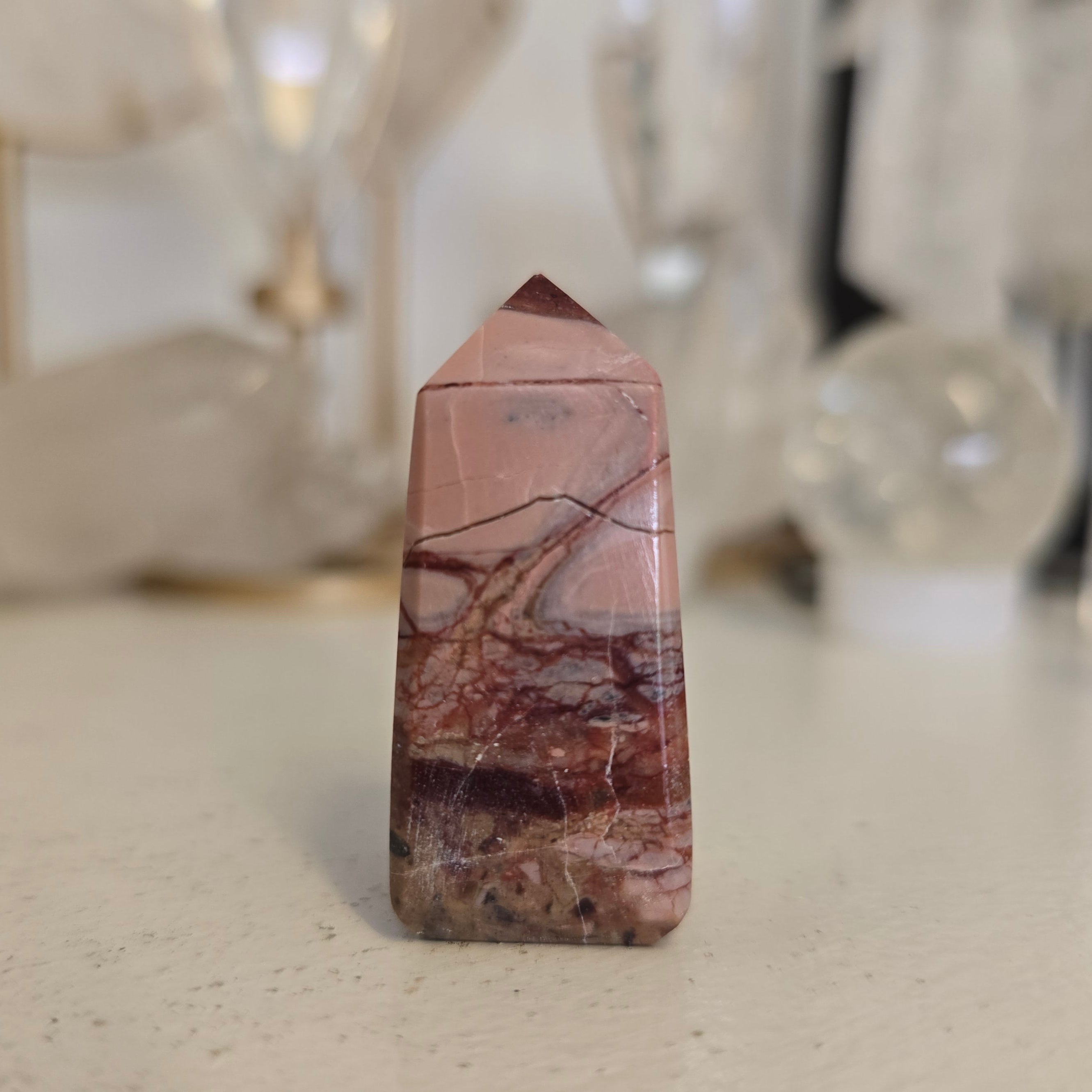 Australian Pink Opal Tower – Bay Crystals