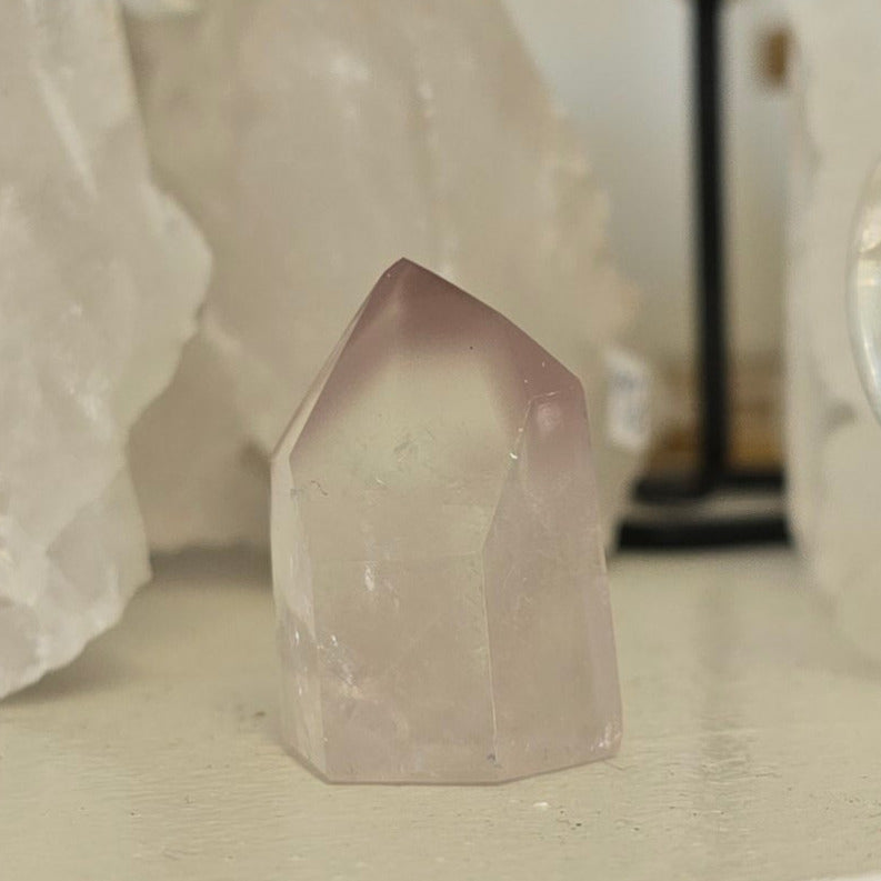 Pink Lithium Quartz Tower – Bay Crystals
