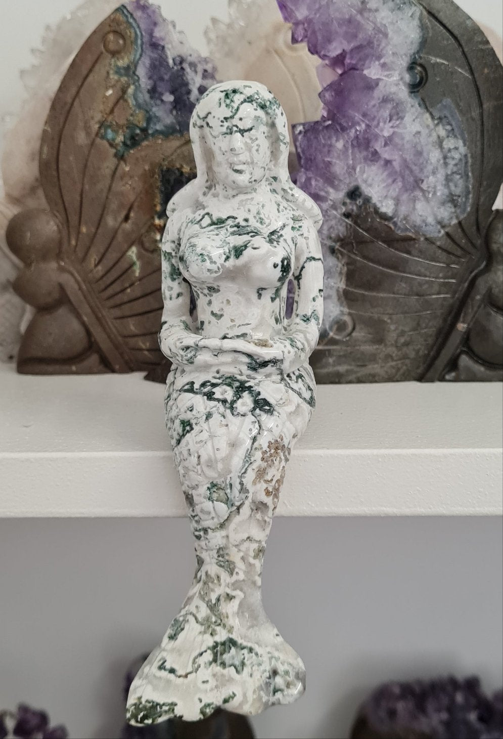 Moss Agate Mermaid - Druzy – Bay Crystals