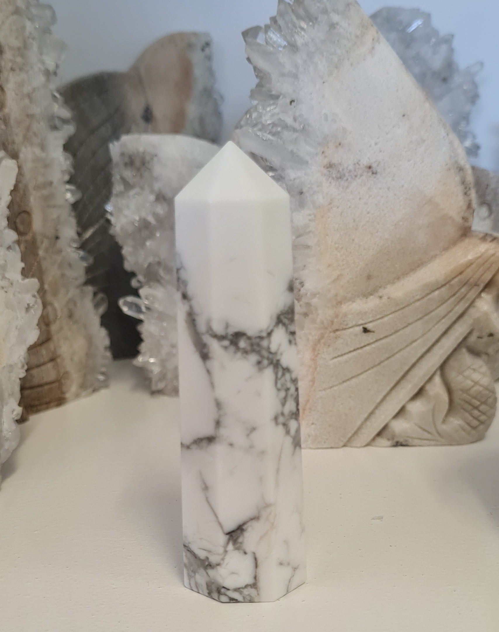 Howlite Tower – Bay Crystals