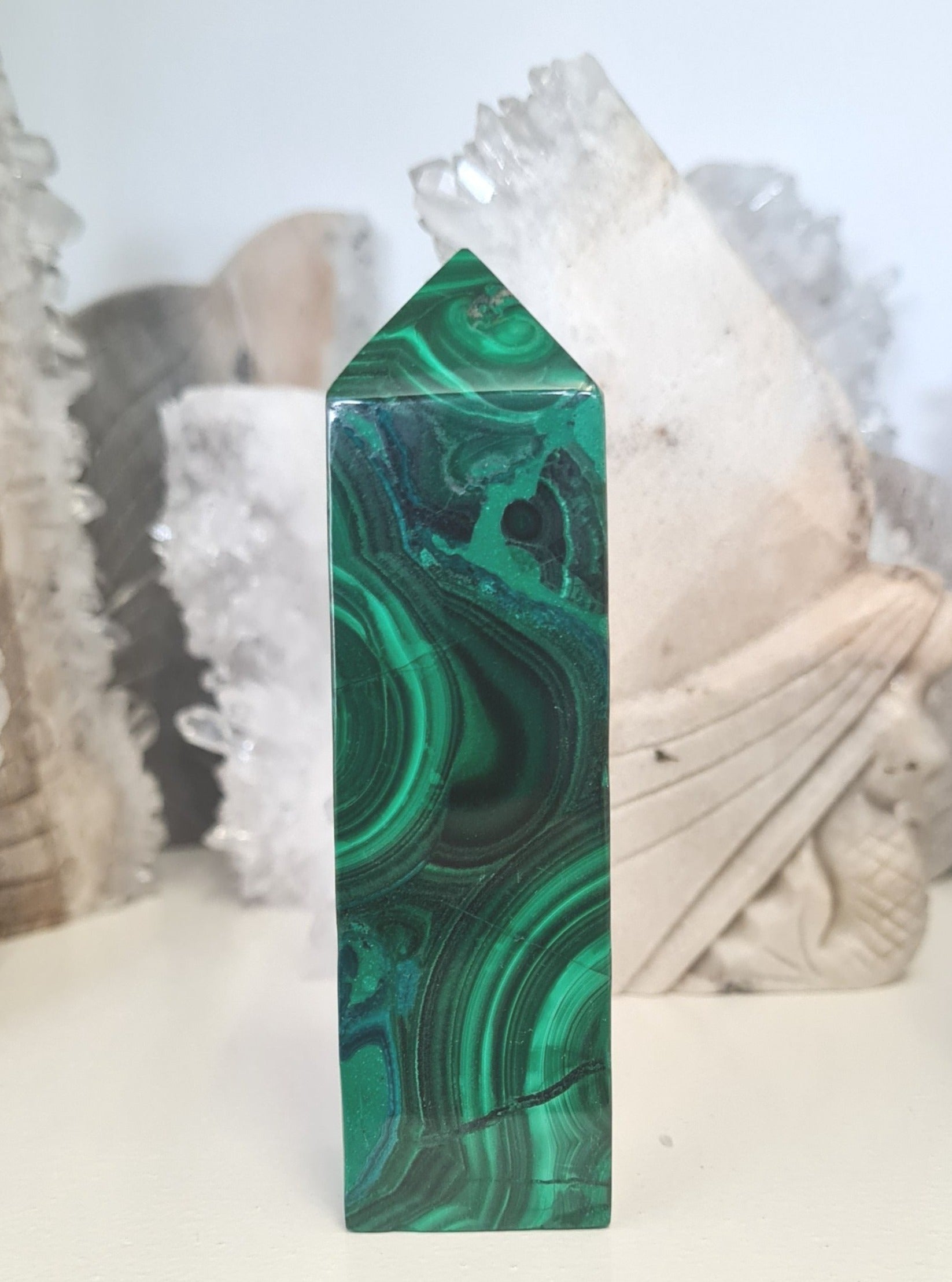Malachite Tower – Bay Crystals